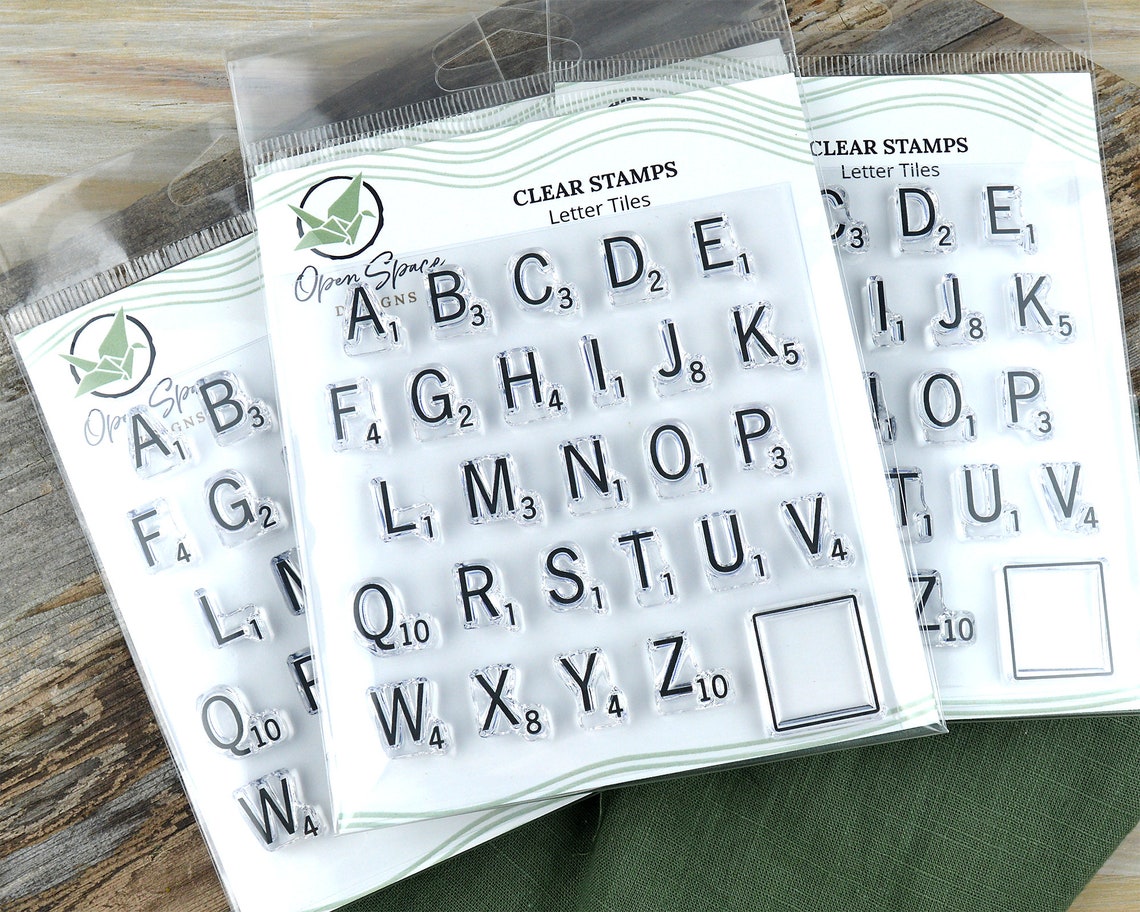 Alphabet Stamp Letter Tile Rubber Stamp Set Planner or - Etsy