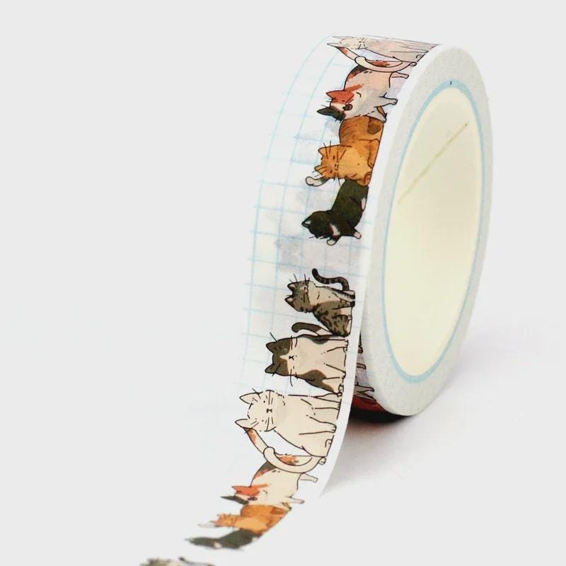 Cat Stationary Washi Tape - Etsy
