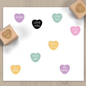 Conversation Heart Stamp Set Candy Heart Stamp Valentine | Etsy
