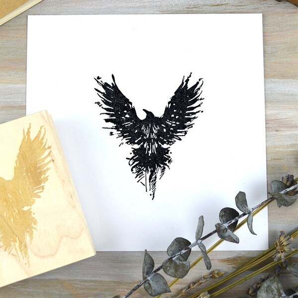 Crow Rubber Stamp - Etsy