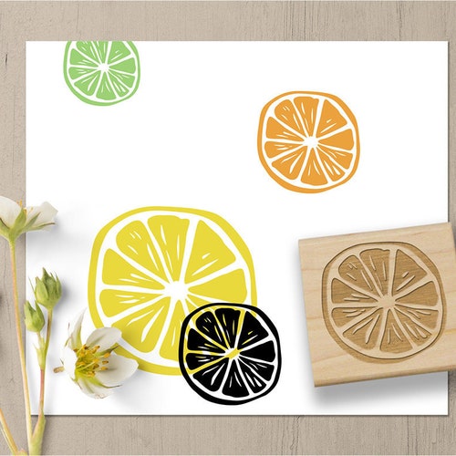 Citrus Stamp Lemon Stamp Orange Stamp Lime Stamp Fruit - Etsy