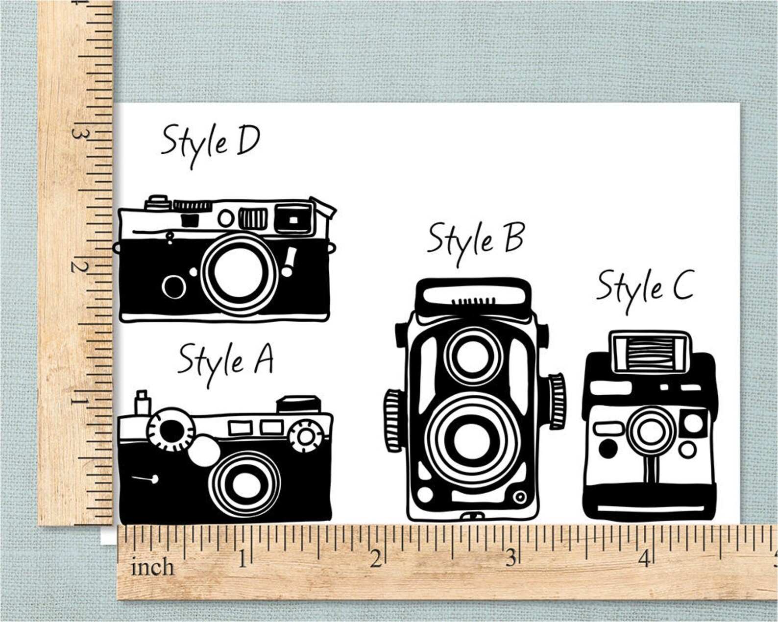 Vintage Camera Rubber Stamp Antique Camera Stamp Set | Etsy