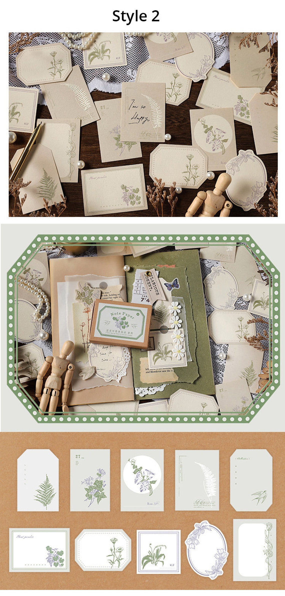 Letterpress Journaling Cards 30pc Embossed Junk Journal - Etsy