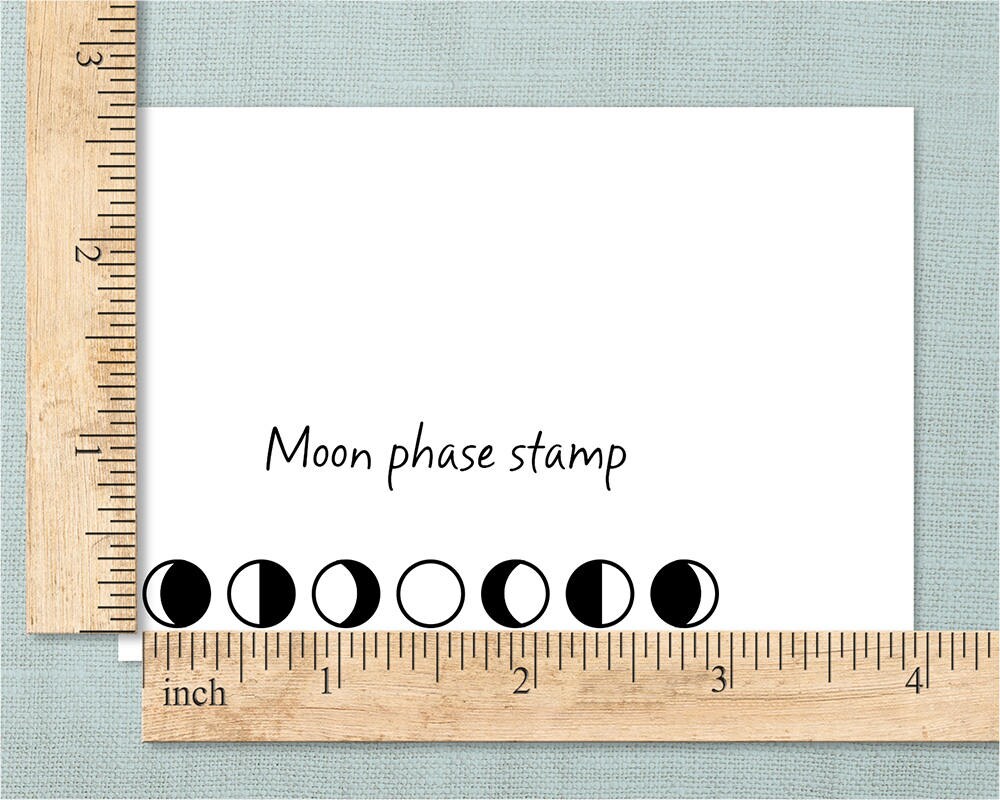 Moon Phase Stamp Phases of the Moon Rubber Stamp Moon Stamp - Etsy