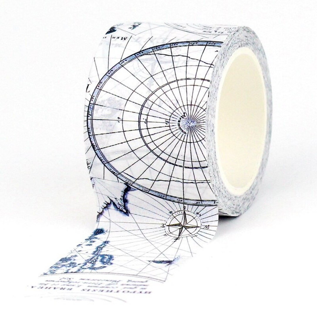 Vintage Chart Washi Tape - Wide 30mm - Ancient Map Masking Tape, Travel ...