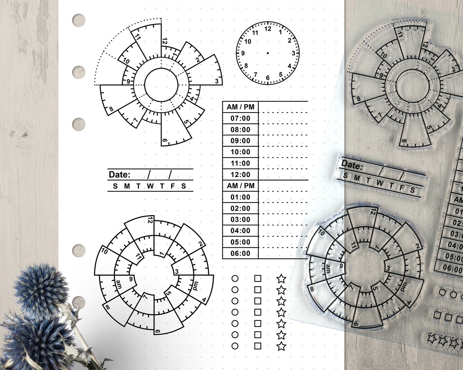 Date and Schedule Stamps Clear Journal Stamps Planner Stamps - Etsy