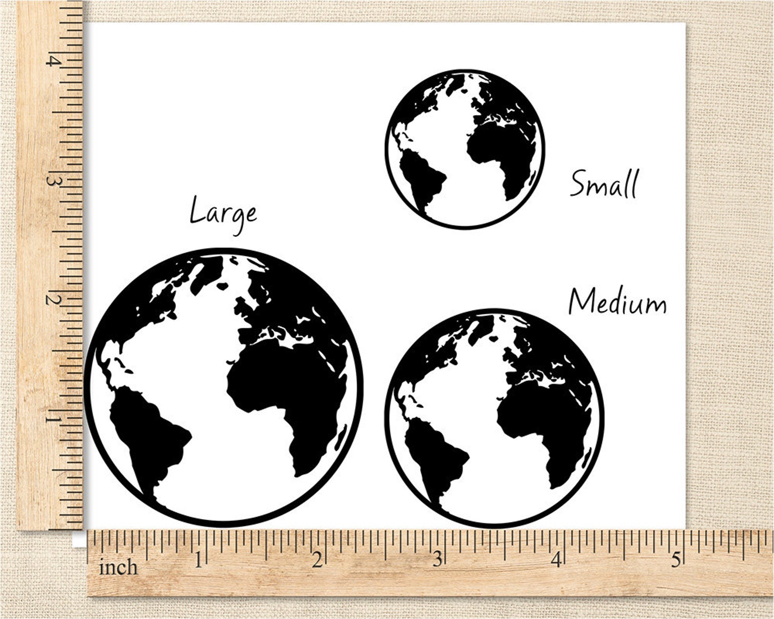 Planet Earth Rubber Stamp Earth Stamp Planet Stamp | Etsy