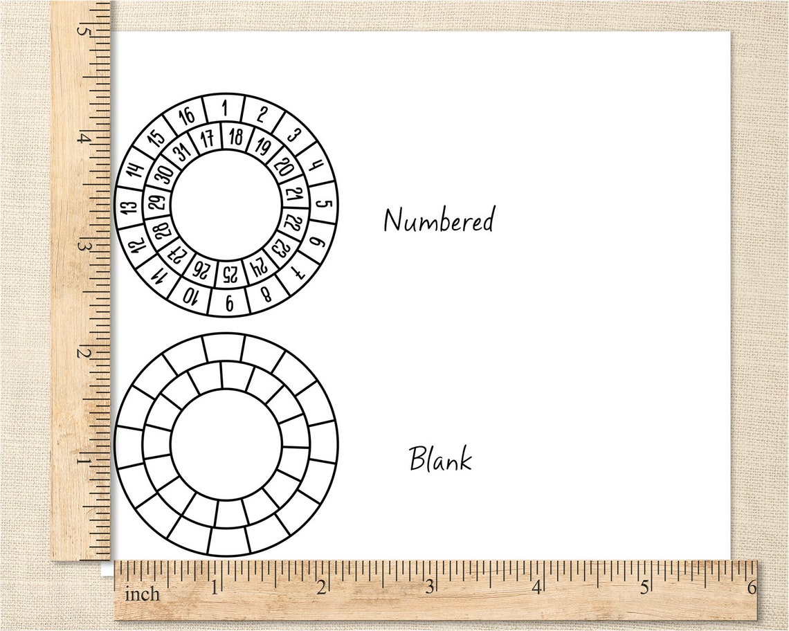 Round Tracker Stamp 31 Day Calendar Stamp Clear Stamp Daily | Etsy