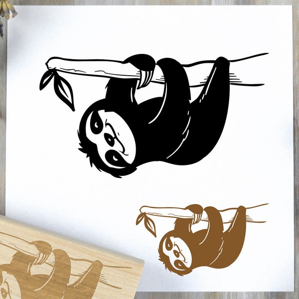 Sloth Rubber Stamp - Etsy