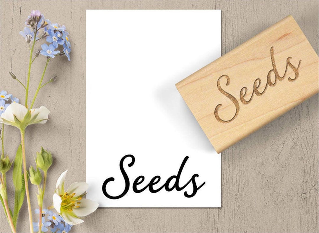 Seeds Rubber Stamp, Seed Stamp, Seed Saving Envelope, Seed Packet Stamp ...