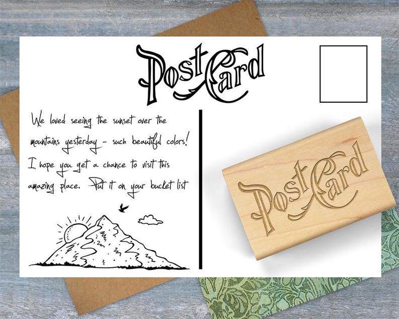 Postcard Rubber Stamp Template