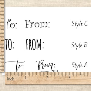 To From Stamp Set, Gift Tag Stamp Set, Christmas Tag Stamp, Gift Rubber ...