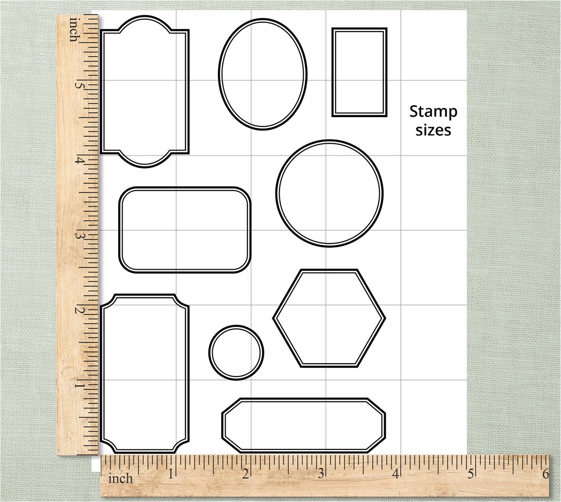 Vintage Label Stamp Set 4x6in Label Frame Clear Stamps for - Etsy
