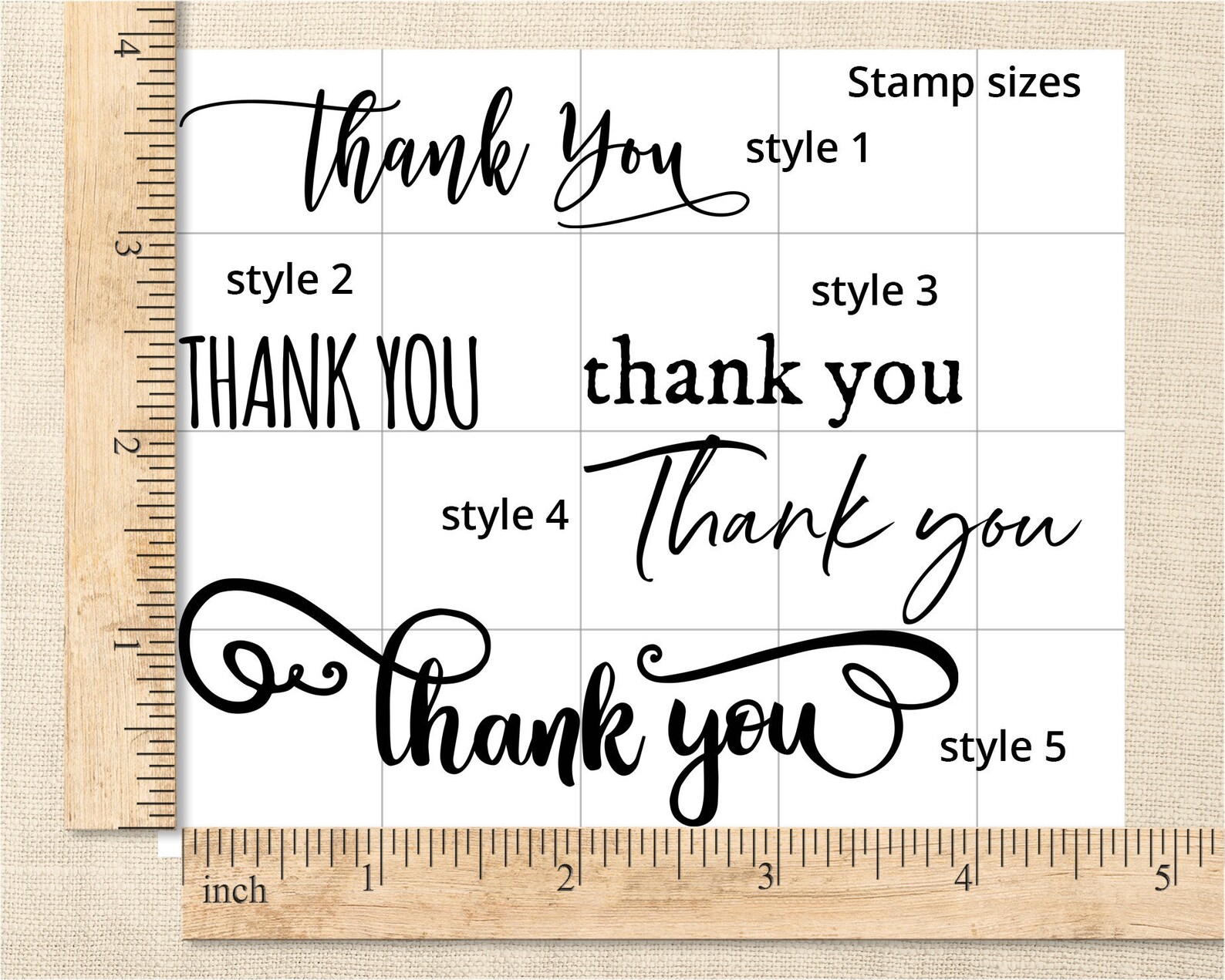 Thank You Rubber Stamp Thank You Stamp for Thank You Cards - Etsy
