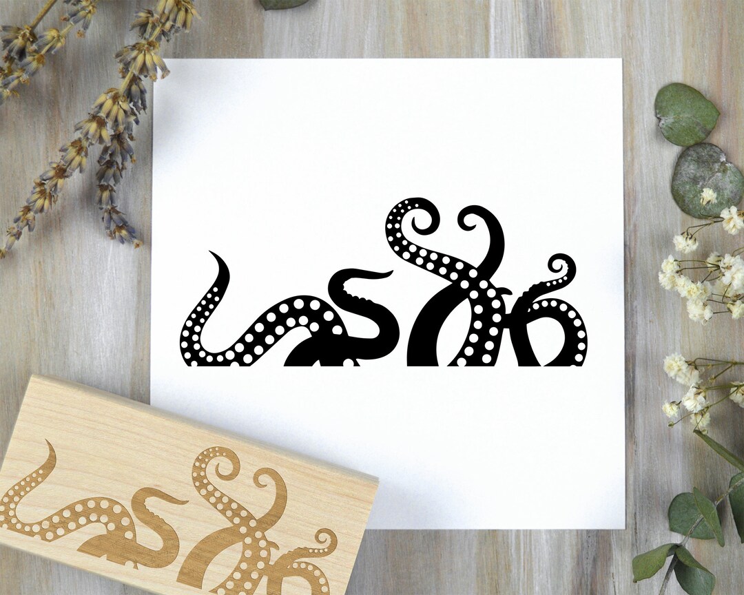 Octopus Tentacles Stamp - a Marine Ocean Rubber Stamp, Sea Life, Under ...