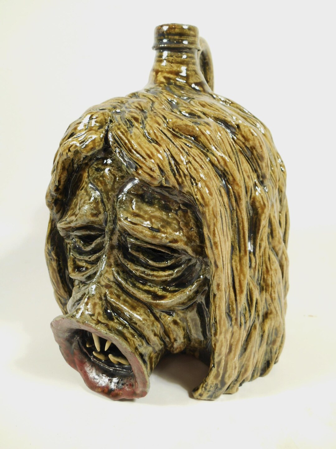 Handmade Pottery Folk Art Star Trek Salt Vampire Face Jug Vonderhey - Etsy
