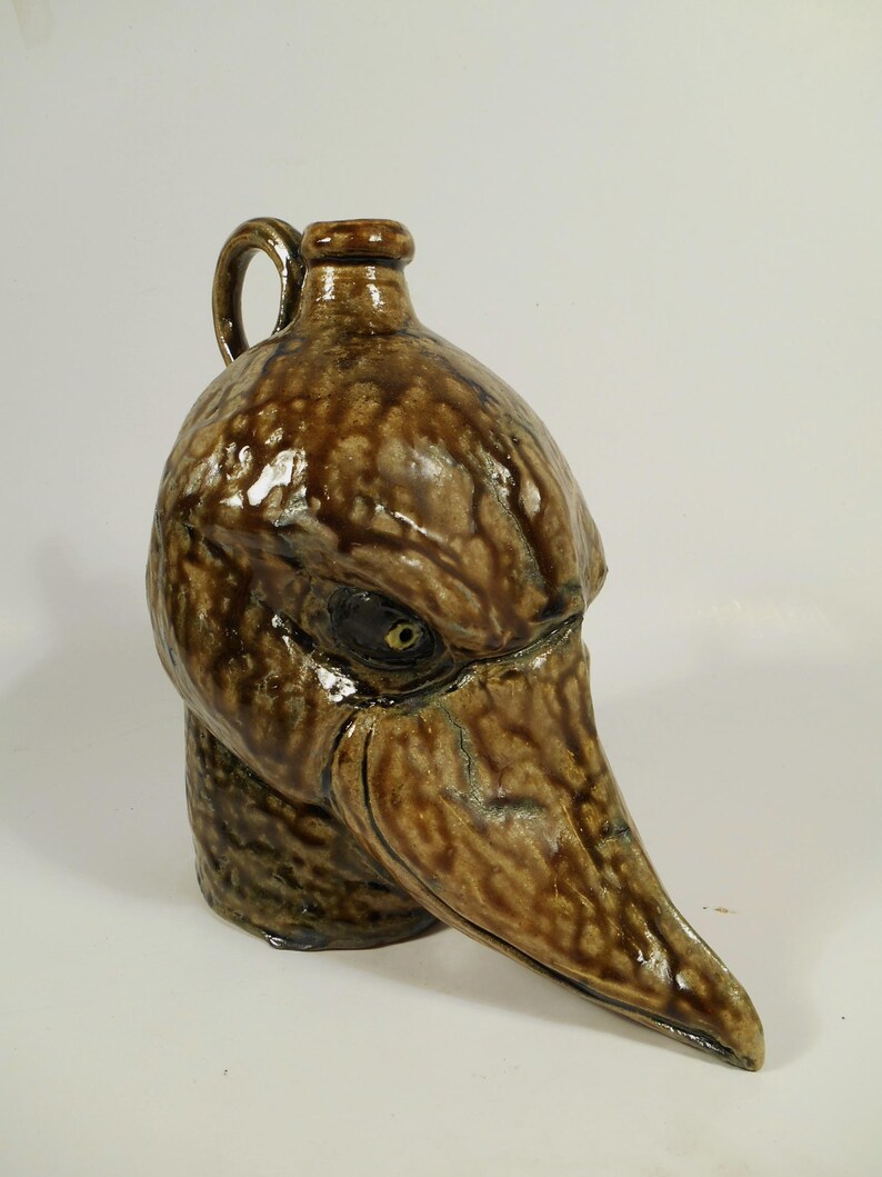 Handmade Pottery Folk Art Shoebill Face Jug Vonderhey - Etsy