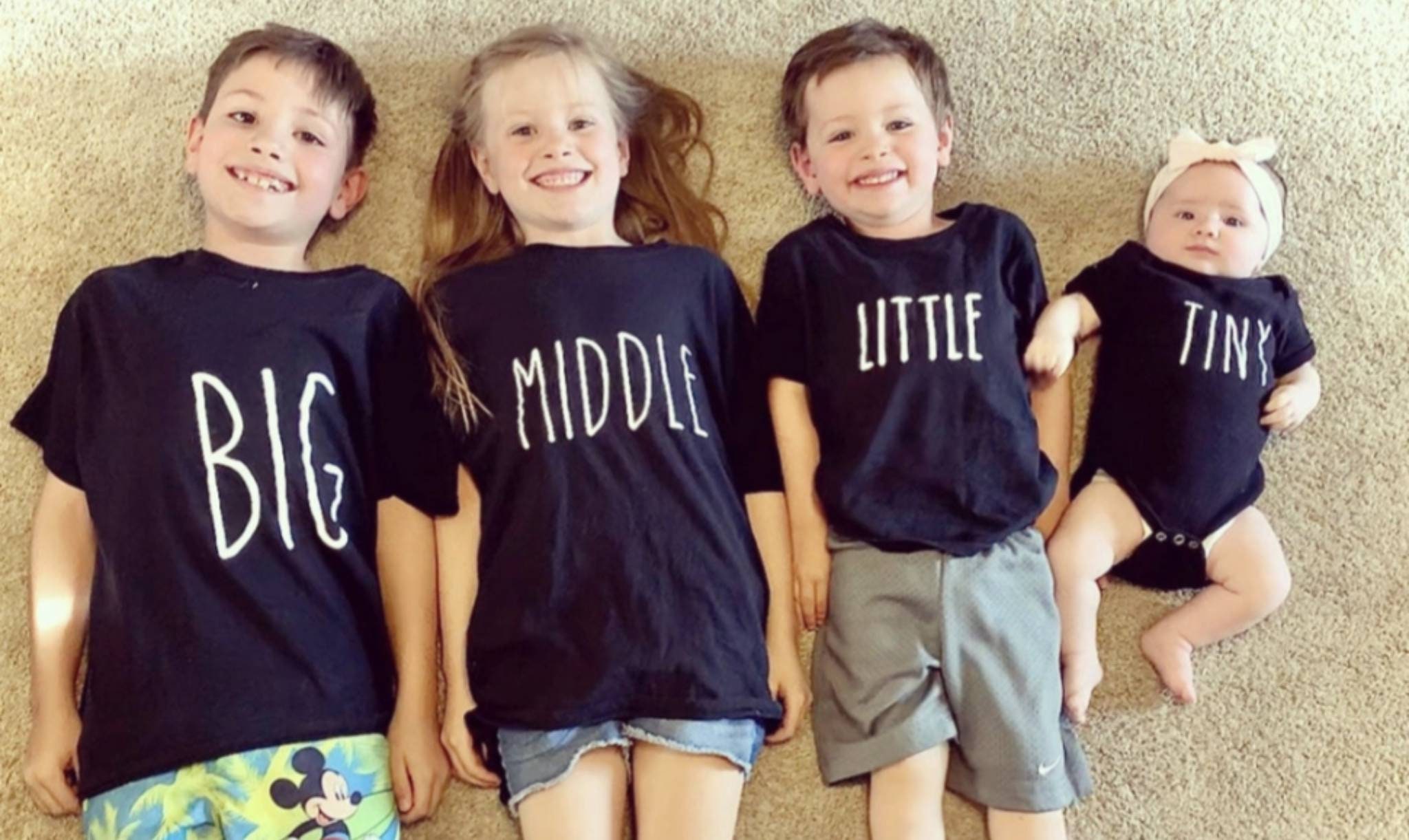 Big, Middle, Little, Tiny Set of 4 Shirts. Fourth 4th Child ...