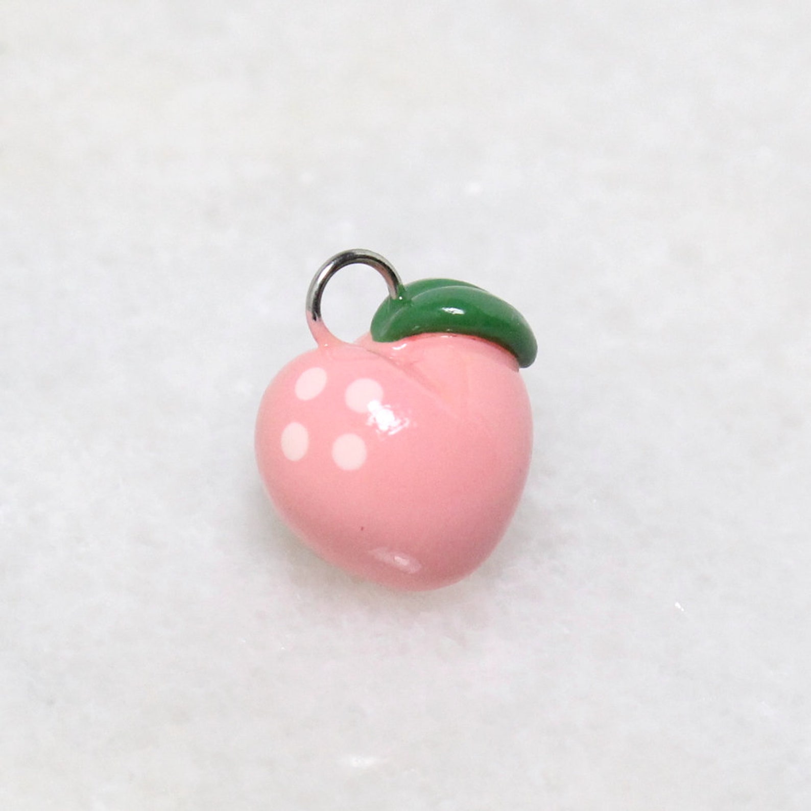 Pink Peach Charm - Polymer Clay Charms - Kawaii Phone Charm - Kawaii ...