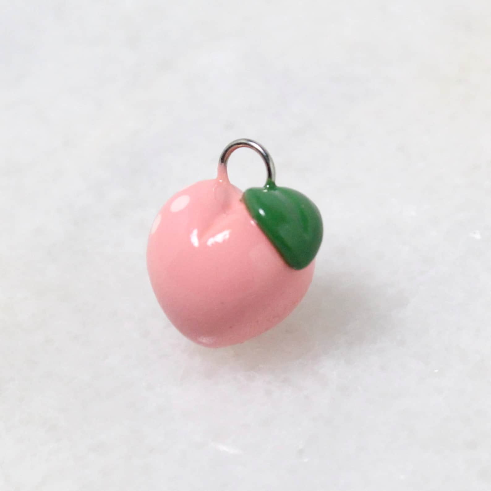 Pink Peach Charm - Polymer Clay Charms - Kawaii Phone Charm - Kawaii ...