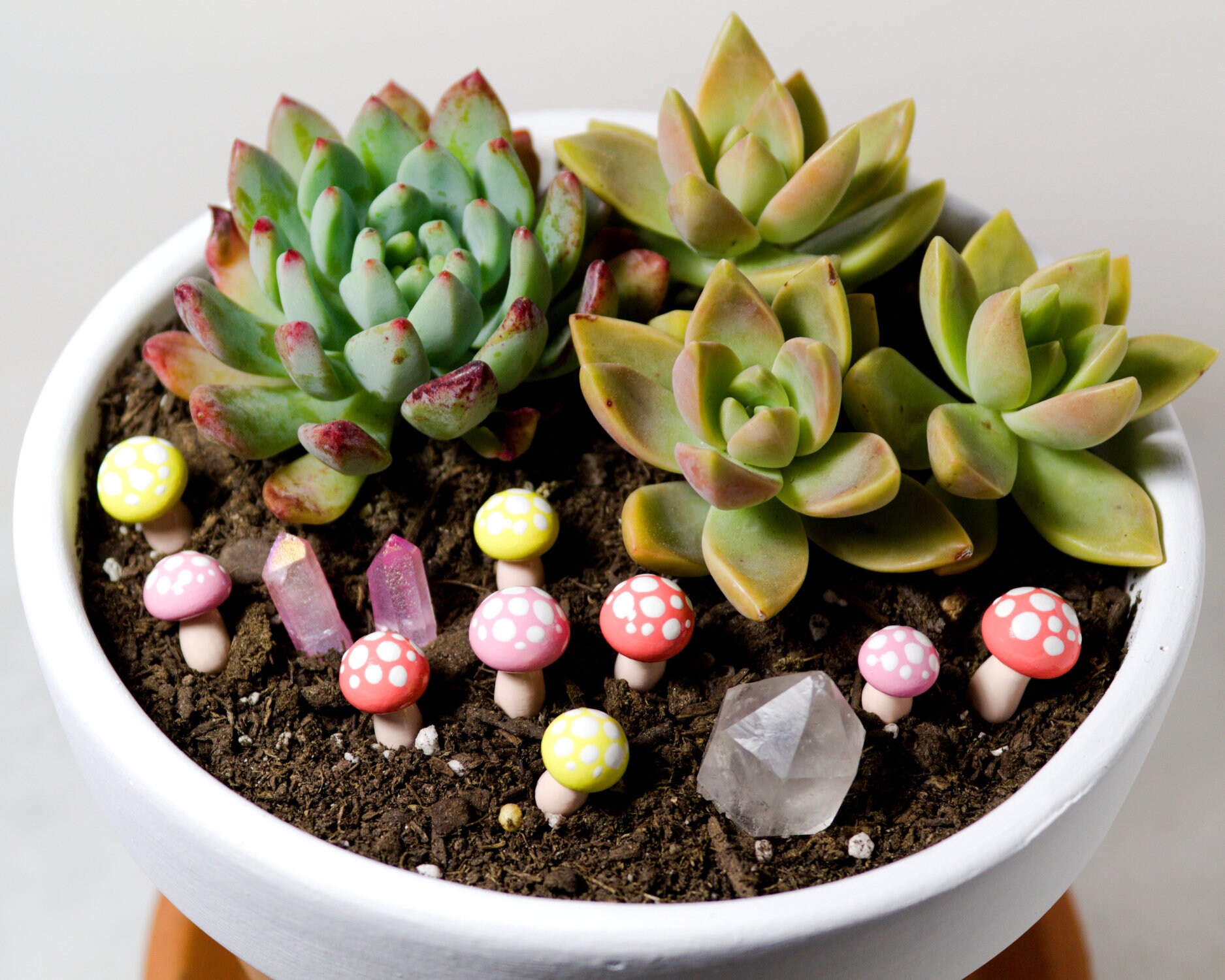 Sunny Fairy Toadstools Set of 4 Fairy Garden Accessories | Etsy