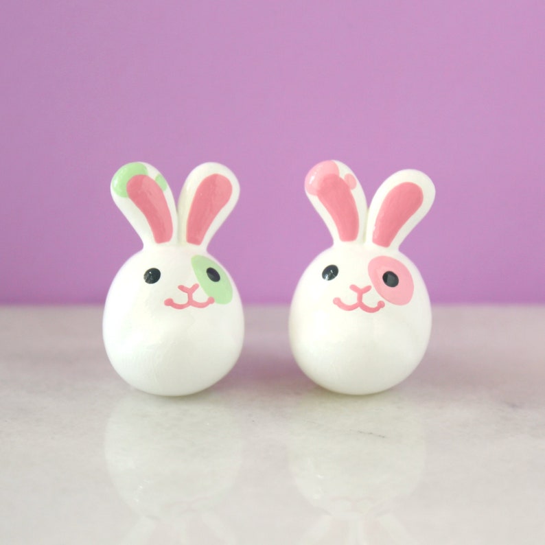 Bunny Figurine Polymer Clay Figures Desk Buddies Cute - Etsy