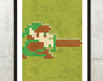 Retro NES Mario Inspired Poster | Printable Wall Art | Original Artwork ...