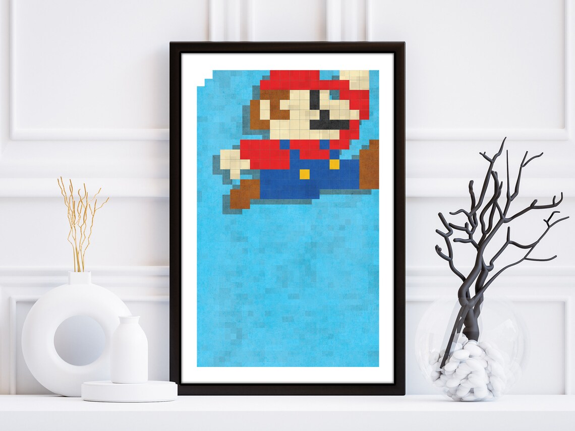 Super Mario Inspired Poster Printable Wall Art Original Artwork 11x17 ...