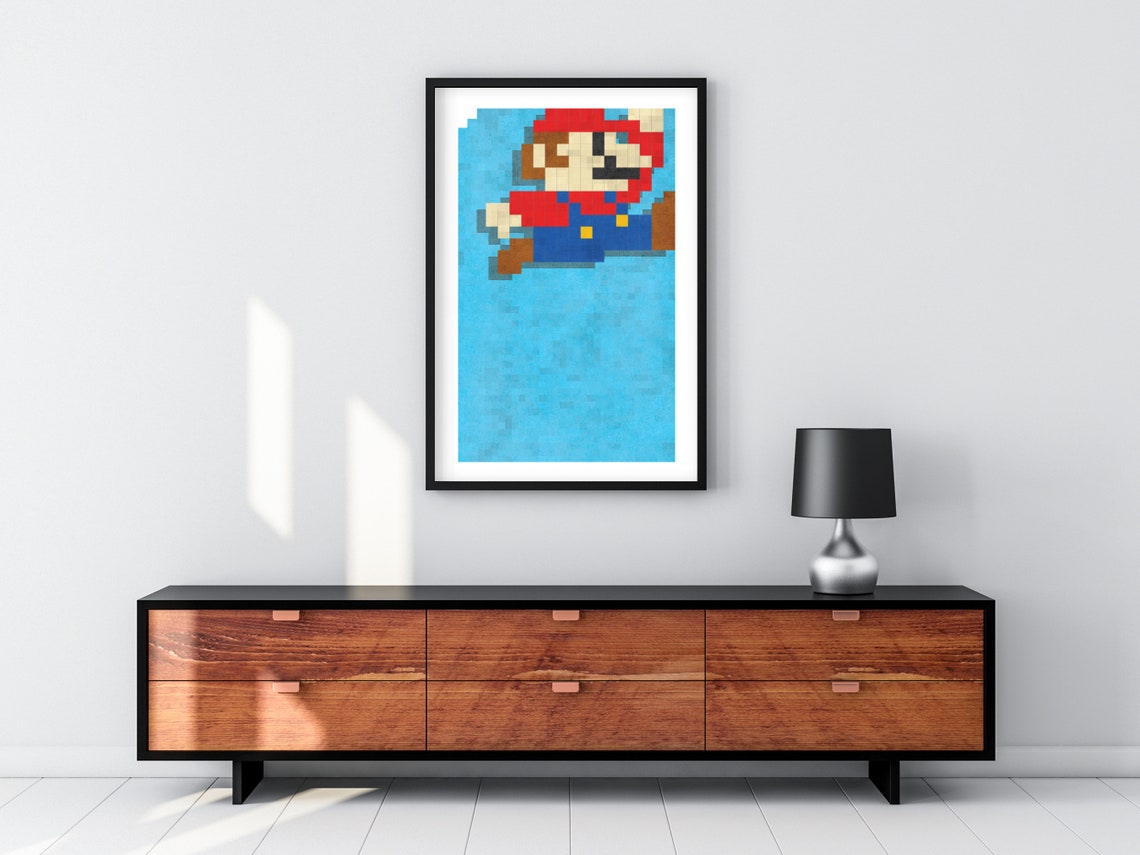 Super Mario Inspired Poster Printable Wall Art Original Artwork 11x17 ...