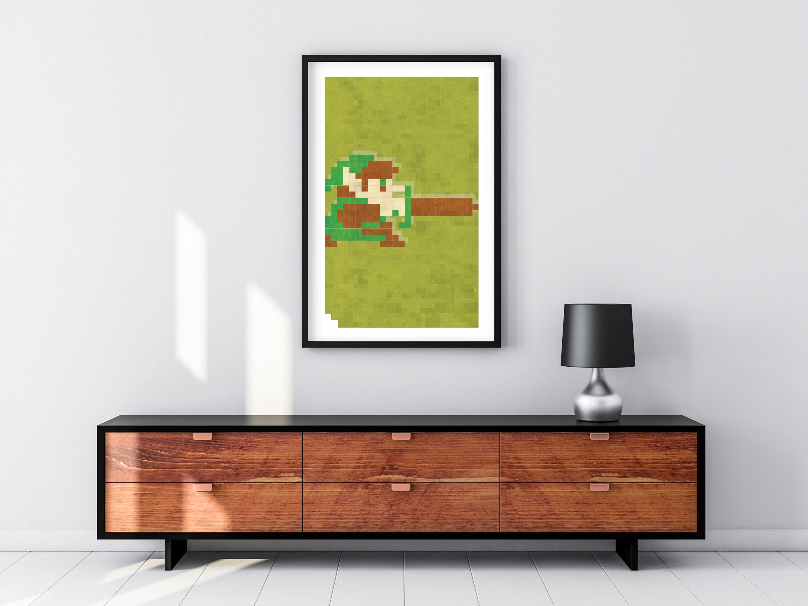 Retro NES Zelda Link Inspired Poster | Printable Wall Art | Original ...