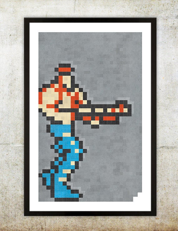 Contra NES Inspired Poster | Printable Wall Art | Original Artwork ...
