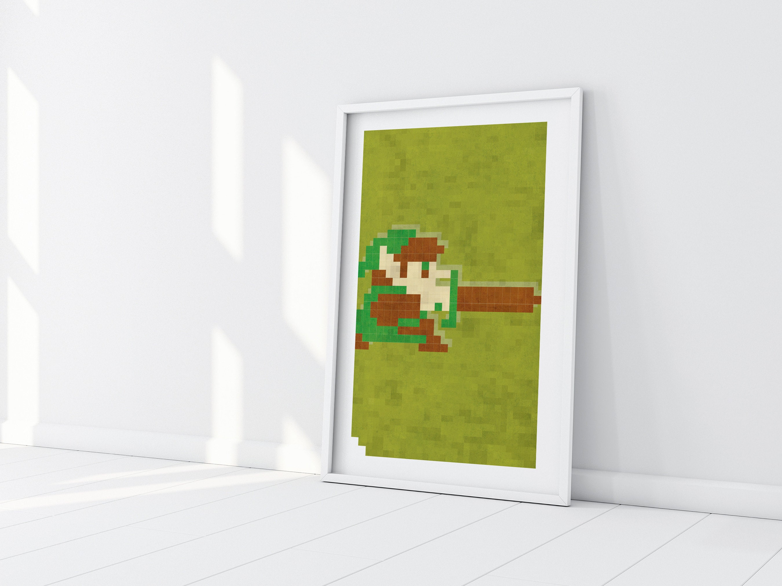 Retro NES Zelda Link Inspired Poster | Printable Wall Art | Original ...