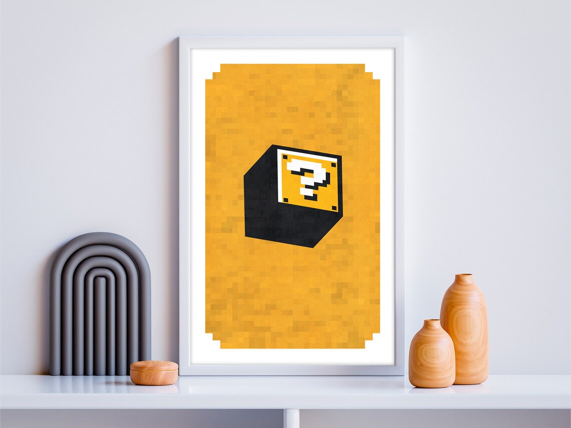 Retro NES Mario Inspired Poster | Printable Wall Art | Original Artwork ...