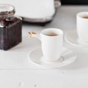 Espresso Cups Set, Porcelain, Espresso Cups With Saucers, White ...