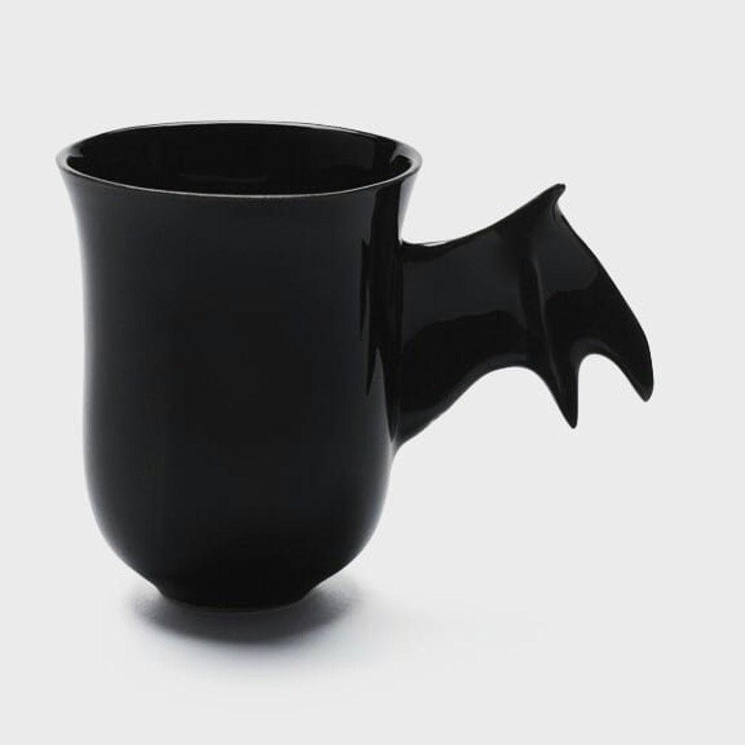Black Bat Mug, Bat Coffee Mug, Halloween Mug, Black Gothic Decor ...