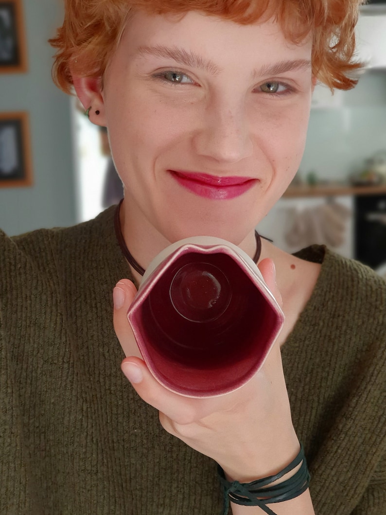 Ceramic Pink Mug With Lips, Light Pink Cup, Coffee Cup, Tea Mug ...