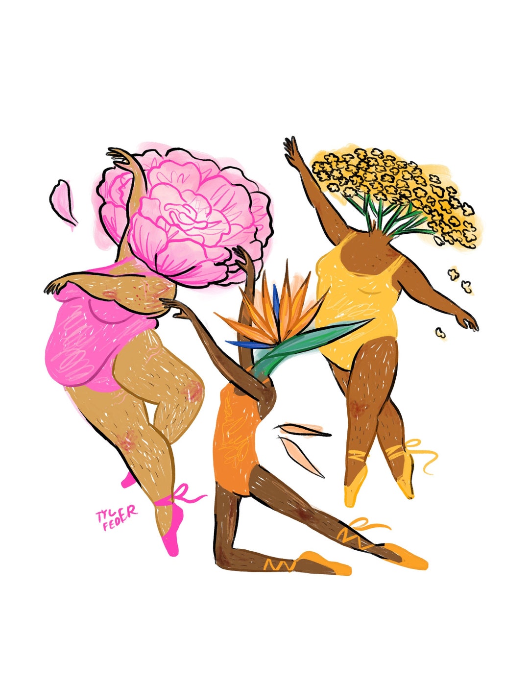 Dancing Flowers - Digital File - Etsy