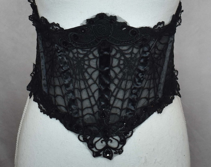 Embroidered Spiderweb Lace Waist Corset Belt - Etsy