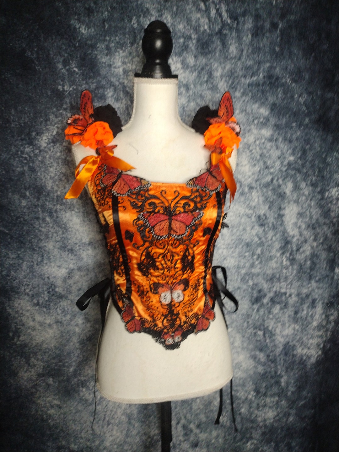 Embroidered Butterfly Crop Corset - Etsy