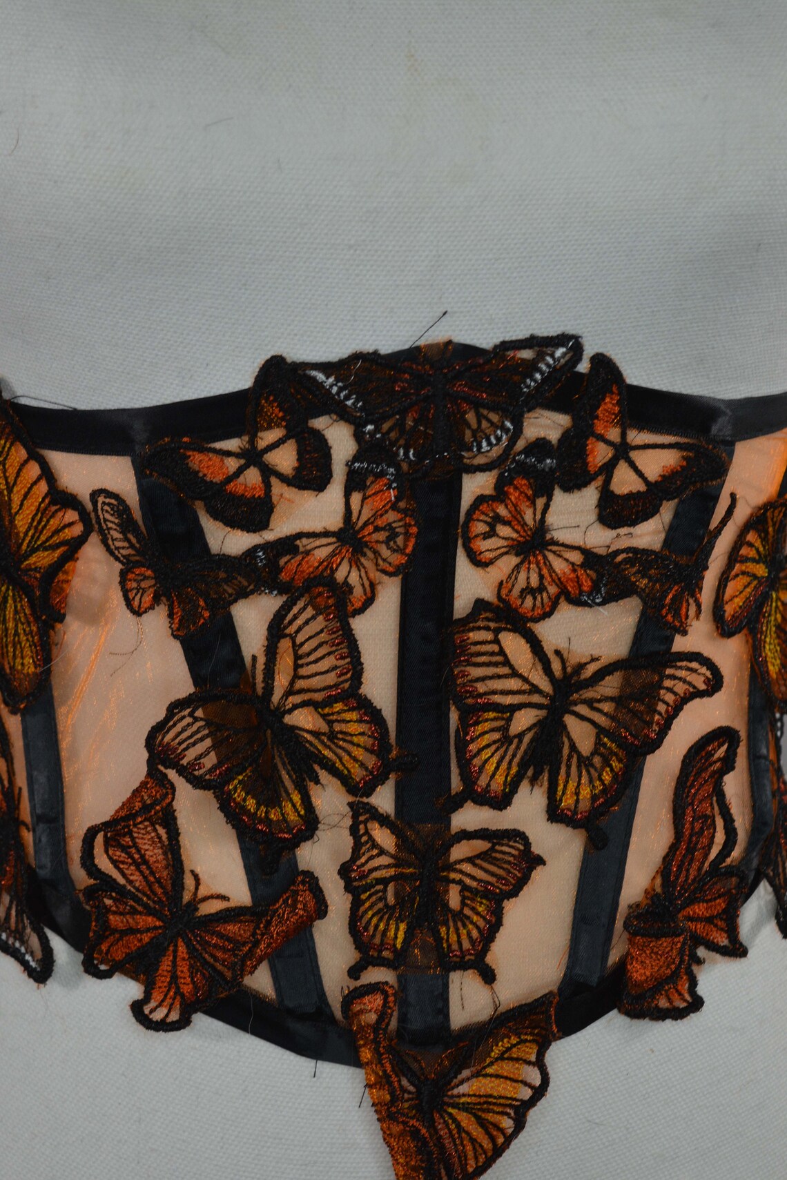 Embroidered Butterfly Waist Corset Belt | Etsy