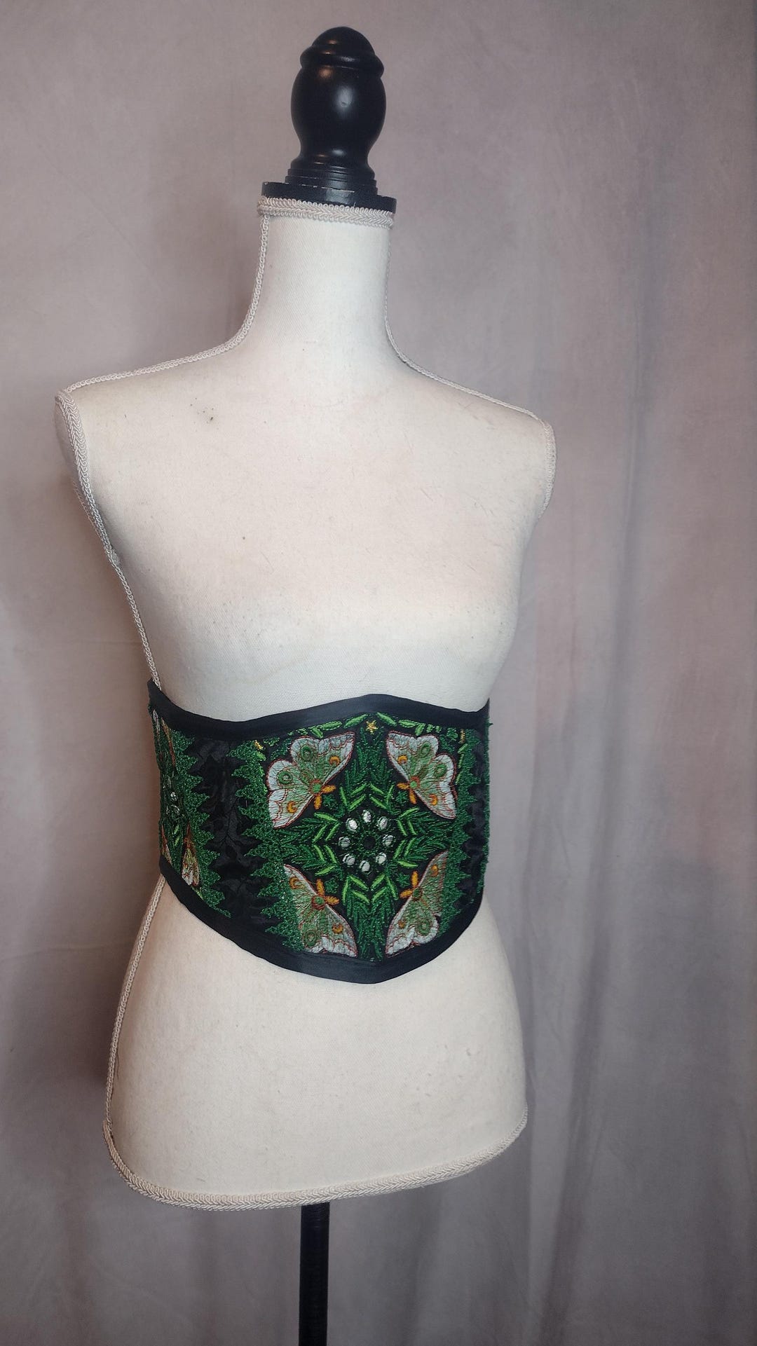 Embroidered Kladiscope Luna Moth Waist Corset - Etsy