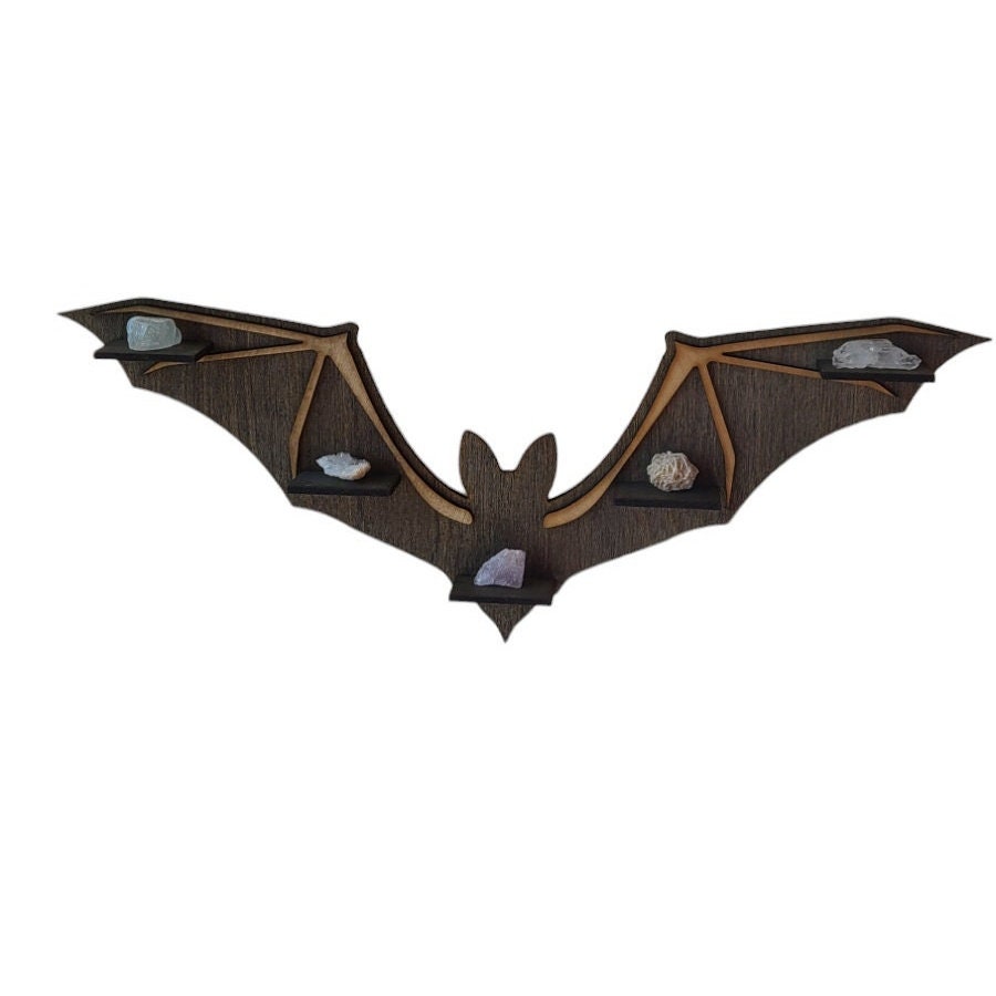 Bat Crystal Shelf Laser Cut Bat Shelf Halloween Gift Spooky Decorations ...