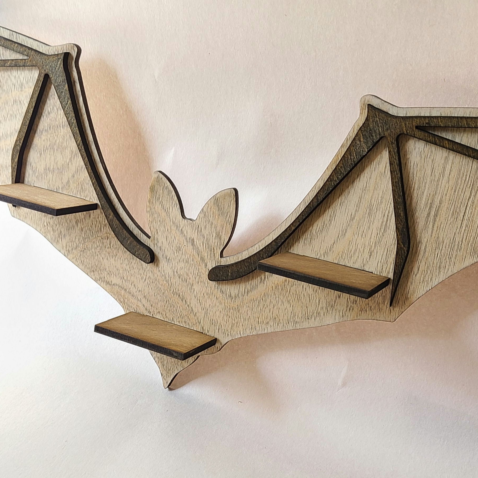 Bat Crystal Shelf Laser Cut Bat Shelf Halloween Gift Spooky Decorations ...