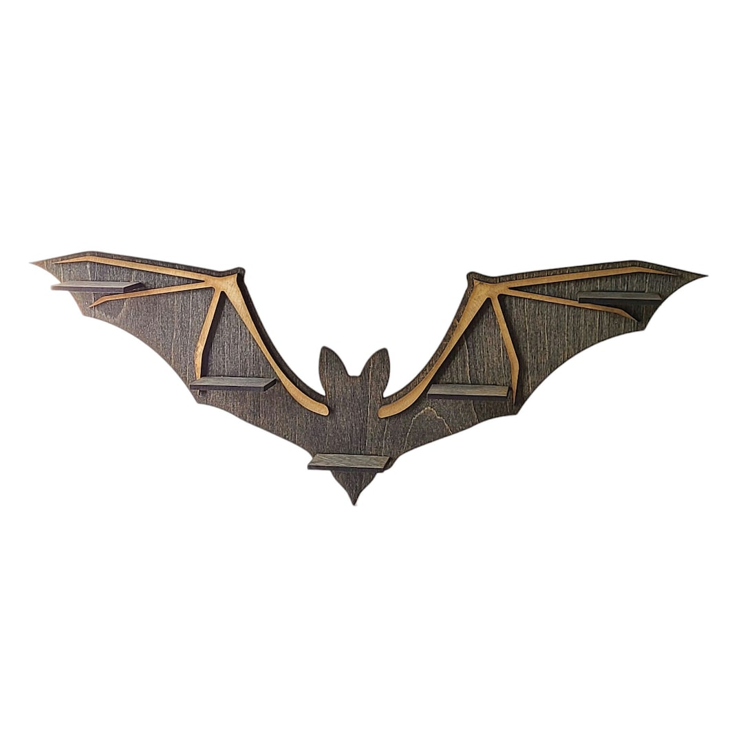 Bat Crystal Shelf Laser Cut Bat Shelf Halloween Gift Spooky Decorations ...