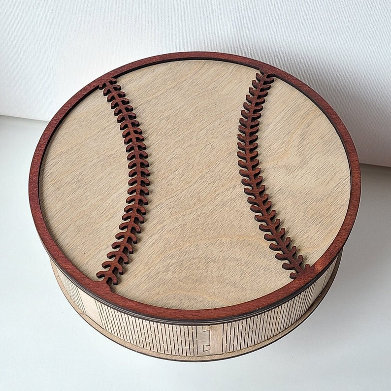 Wood Baseball Box Baseball Memory Box Laser Cut Trinket Box - Etsy