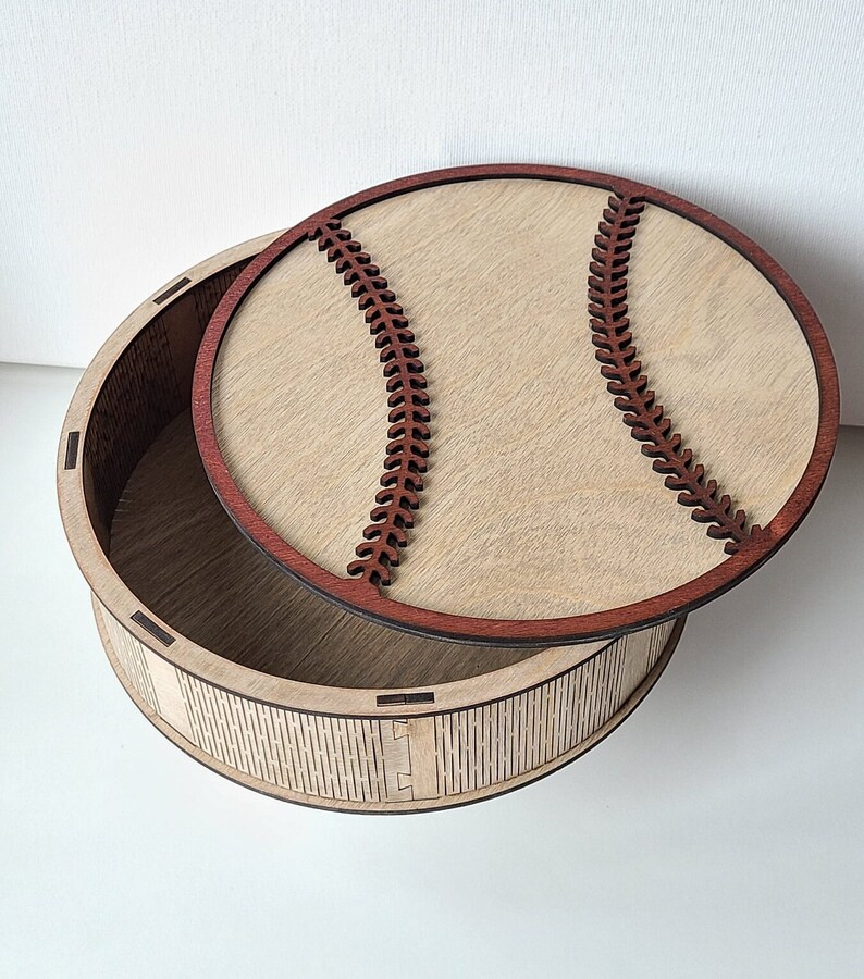 Wood Baseball Box Baseball Memory Box Laser Cut Trinket Box - Etsy