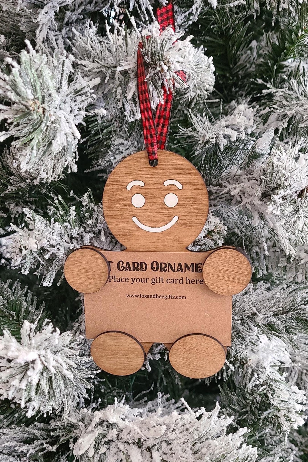 Gingerbread Man Ornament Gift Card Holder Ornament Christmas Gift Card ...