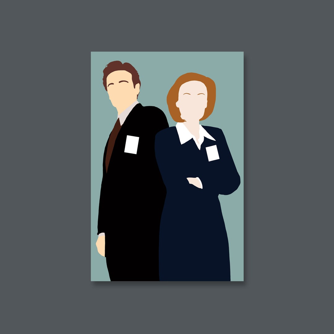 The X-files Art Print: Fox Mulder and Dana Scully MSR - Etsy