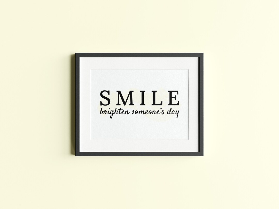 Smile Printable Wall Art - Positive Classroom Sign - Inspirational ...