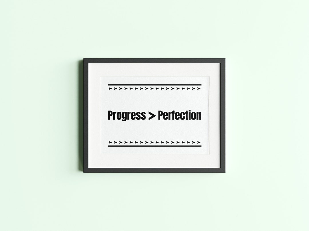 Progress Over Perfection Printable Wall Art - Positive Classroom Sign ...